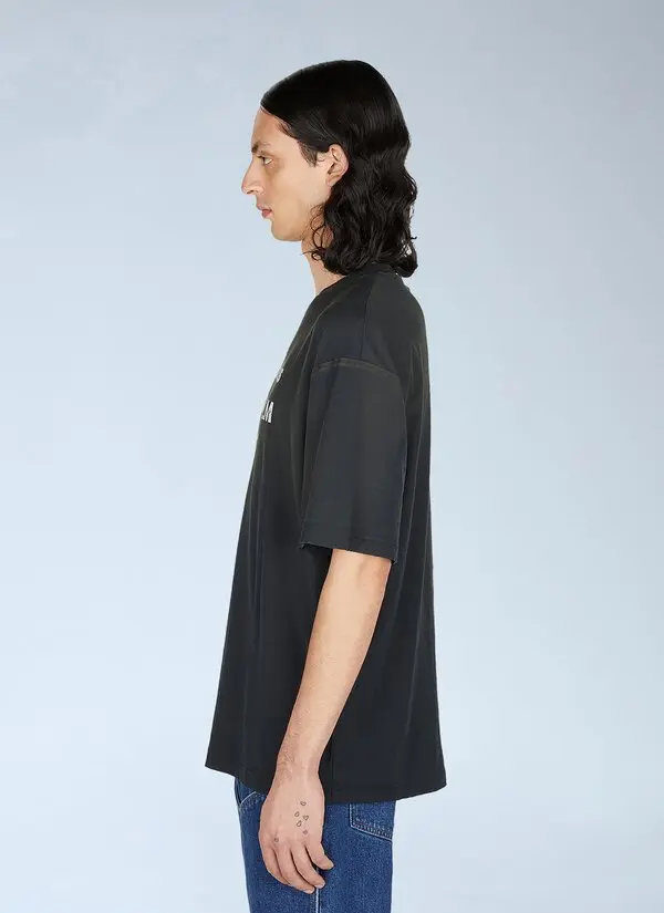 Acne Studios Jersey T-shirt With Logo Print - Black