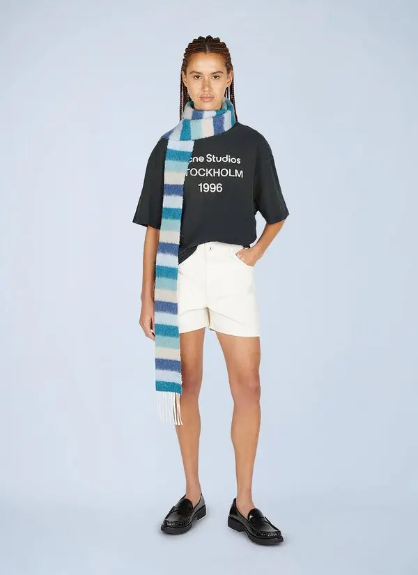 Acne Studios Jersey T-shirt With Logo Print - Black