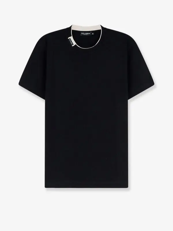 Dolce & Gabbana Cotton T-shirt With Contrasting Profile - Multicolor