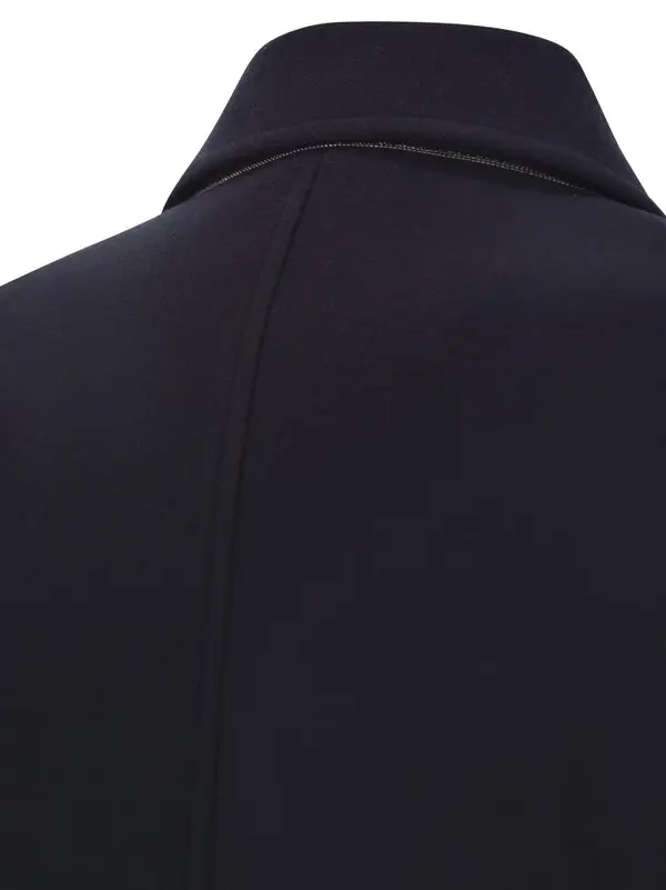 Brunello Cucinelli Long Wool Coat With Jewellery