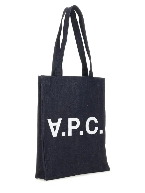 A.p.c. Cotton Denim Tote - Blue
