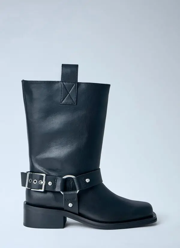 GANNI Mid Shaft Biker Boots