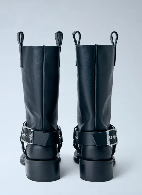 GANNI Mid Shaft Biker Boots