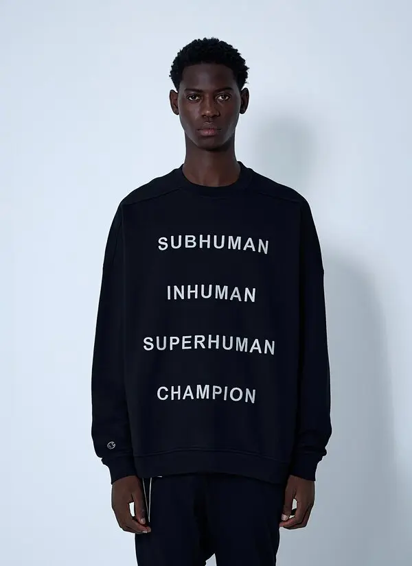 Rick Owens Text Print Sweatshirt - Black