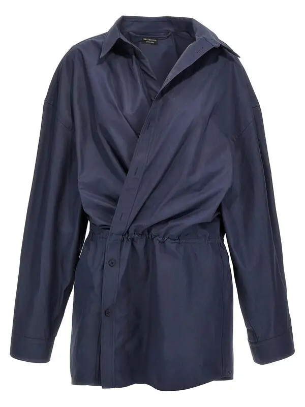Balenciaga Stile Camicia Mini' Dress - Blue