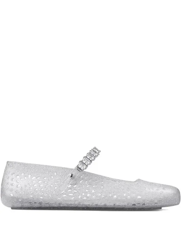 JIMMY CHOO Crystal Embellished Jelly Ballets - Multicolor
