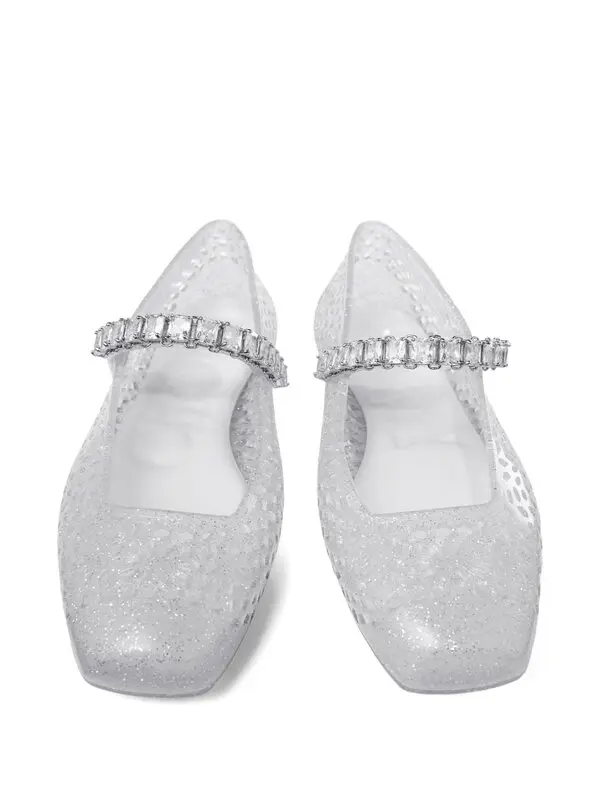 JIMMY CHOO Crystal Embellished Jelly Ballets - Multicolor