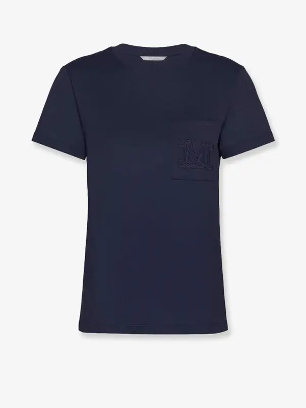 Max Mara Papaia Cotton T-shirt With Monogram - Multicolor
