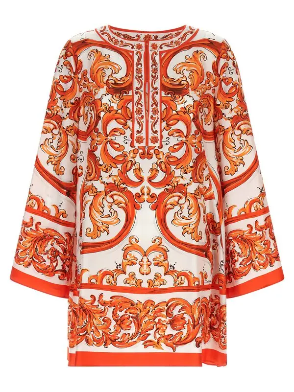 Dolce & Gabbana Maiolica' Dress - Orange
