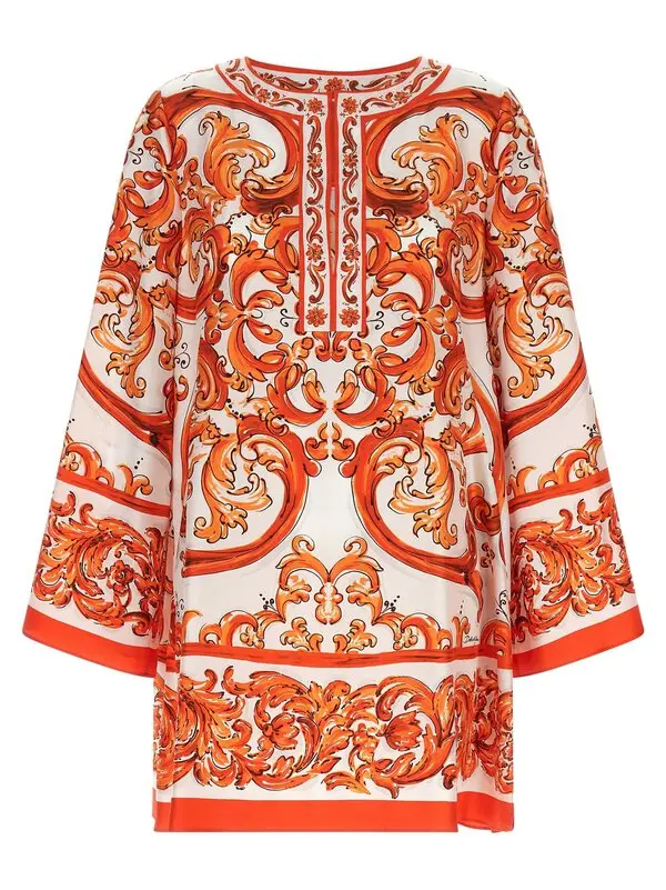 Dolce & Gabbana Maiolica' Dress - Orange