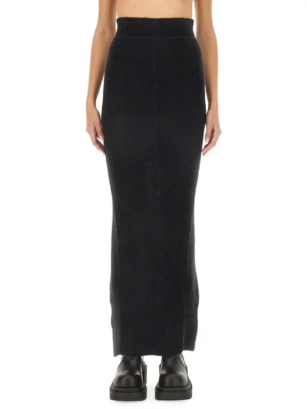 Rick Owens Wool-blend Fine Knit Skirt