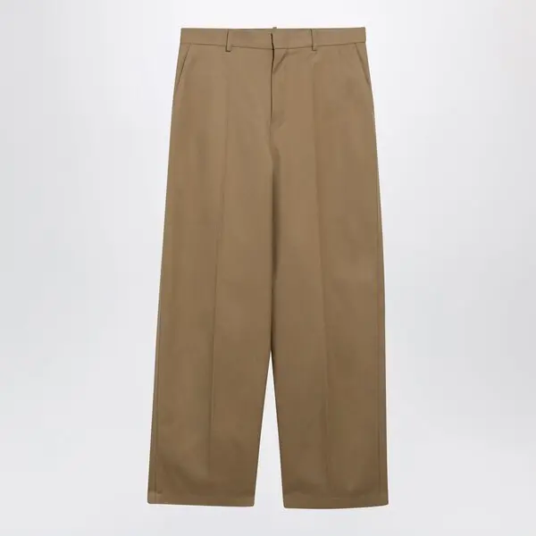 Balenciaga Wide-leg Chino Trousers In Camel Twill - Cream
