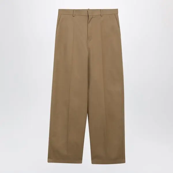 Balenciaga Wide-leg Chino Trousers In Camel Twill - Cream