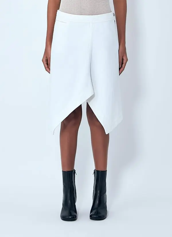 LEMAIRE Asymmetric Denim Skirt - White