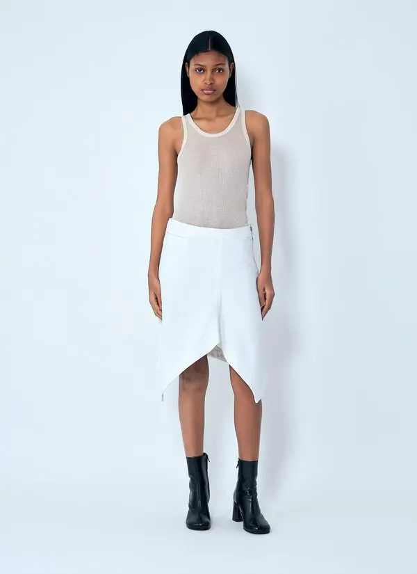 LEMAIRE Asymmetric Denim Skirt - White
