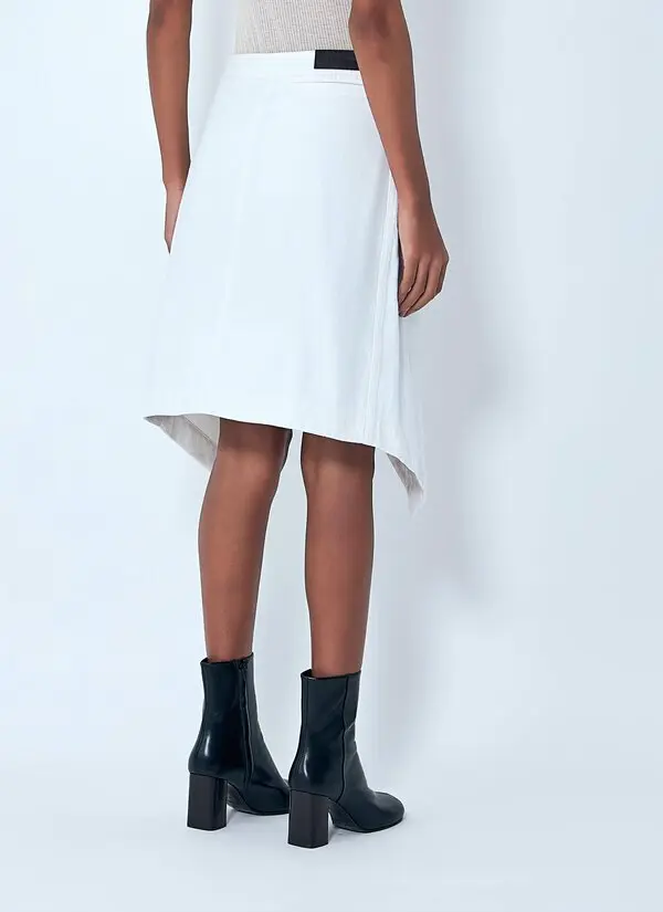 LEMAIRE Asymmetric Denim Skirt - White