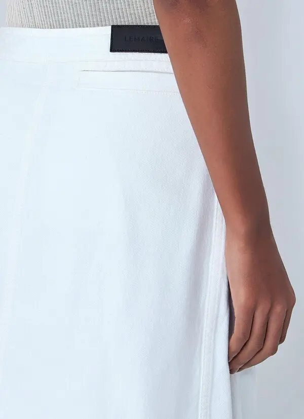LEMAIRE Asymmetric Denim Skirt - White