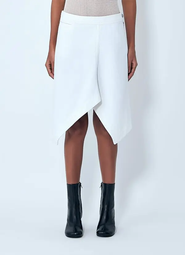 LEMAIRE Asymmetric Denim Skirt - White