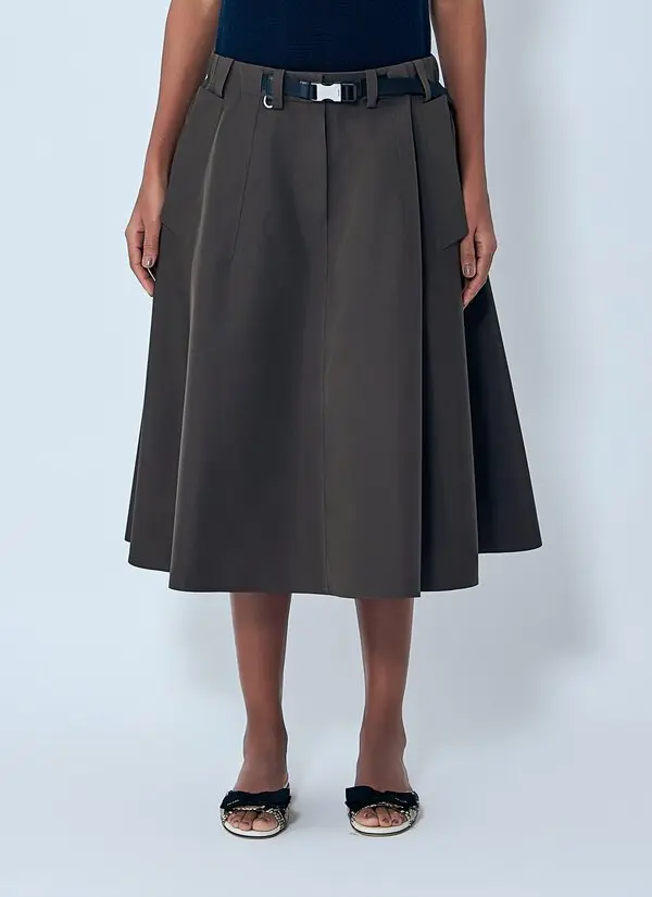 Prada Technical Fabric Circle Skirt - Green