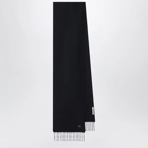Valentino Garavani Cashmere Scarf With Vlogo Detail - Black