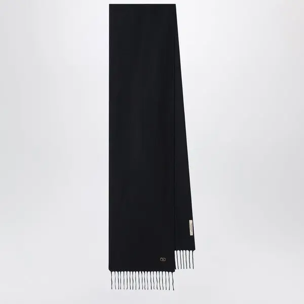 Valentino Garavani Cashmere Scarf With Vlogo Detail - Black