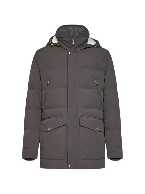 Brunello Cucinelli Hooded Down Jacket - Multicolor