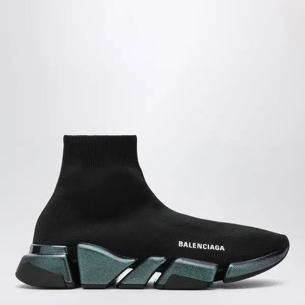 Balenciaga Speed 2.0 Iridescent Knit Sneakers - Black