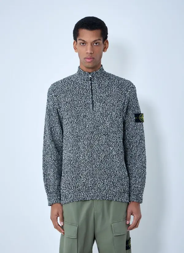Stone Island Logo Patch Sweater - Black