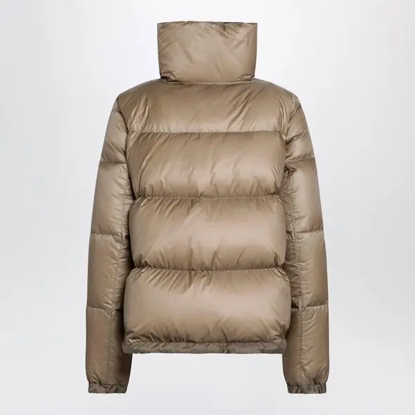 Sacai Beige Down Jacket With Asymmetrical Zip - Cream