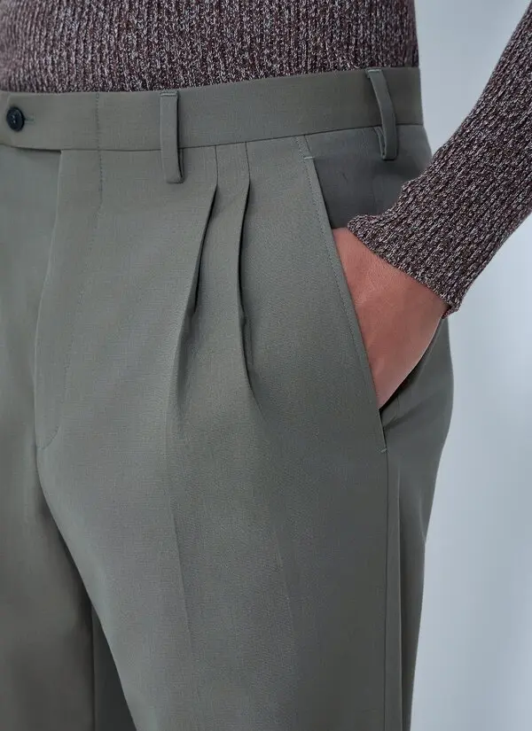 Prada Wide-leg Wool Pants