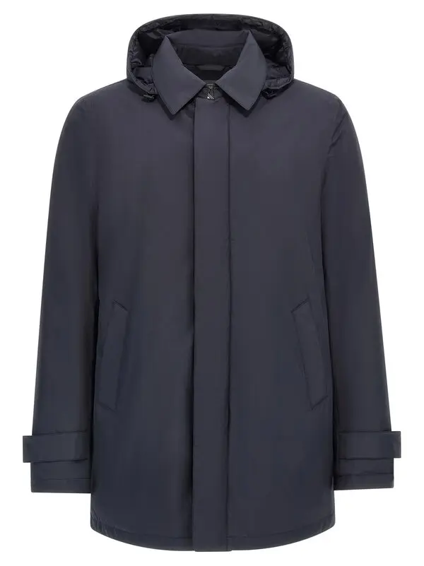 Herno Removable Hood Parka - Blue