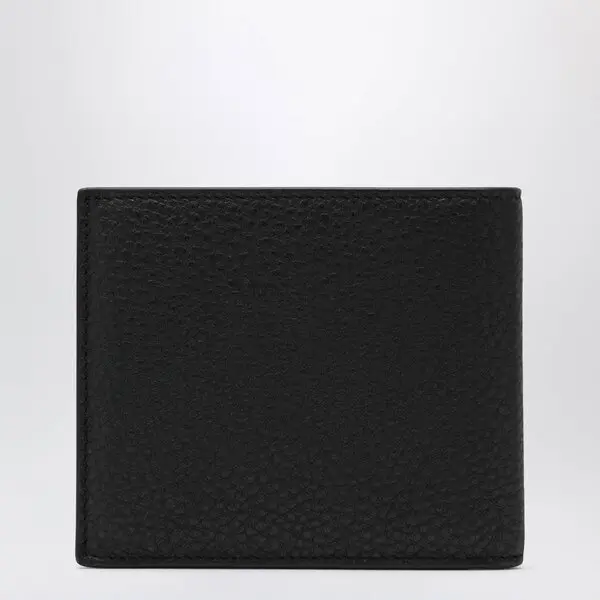 Balenciaga Grained Leather Card Holder With Logo - Black