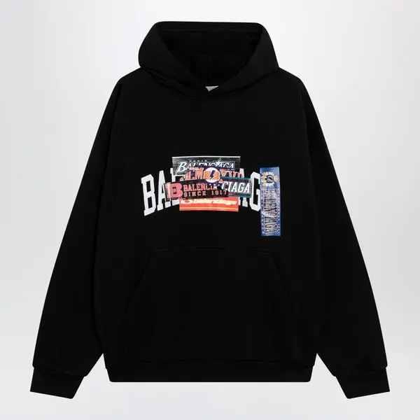 Balenciaga Hoodie With Logo Print - Black