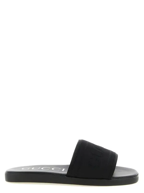 Gucci Polyamide Slides - Black