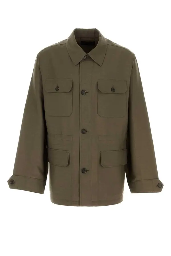 Prada Olive Mohair Blend Jacket