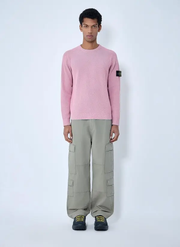 Stone Island Crewneck Wool Sweater - Pink