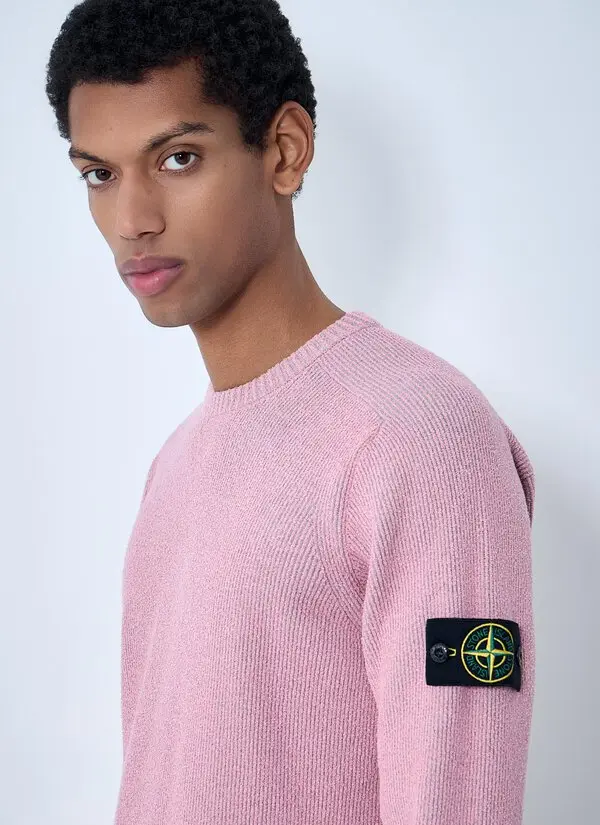 Stone Island Crewneck Wool Sweater - Pink