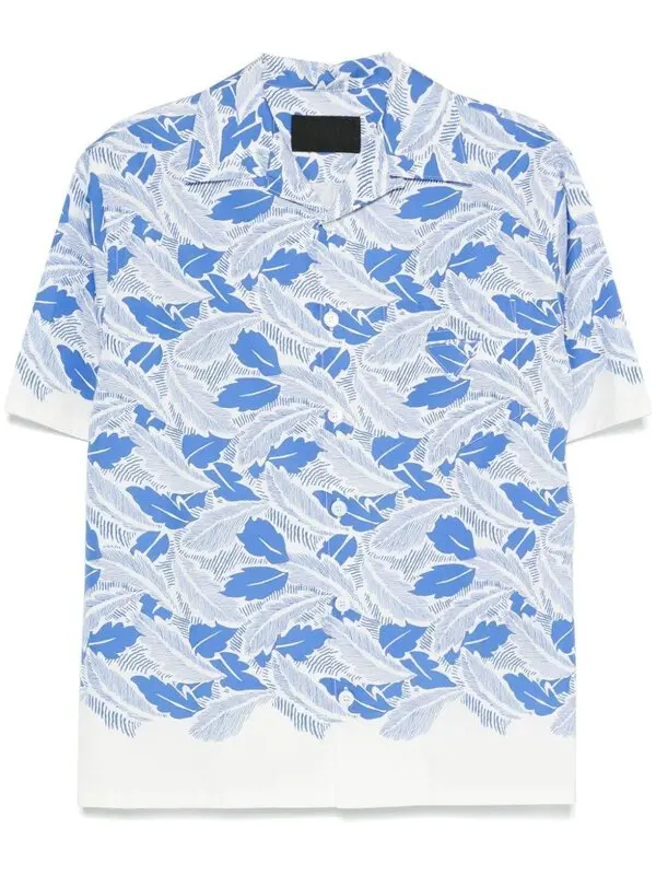 Prada Short-sleeved Printed Cotton Shirt