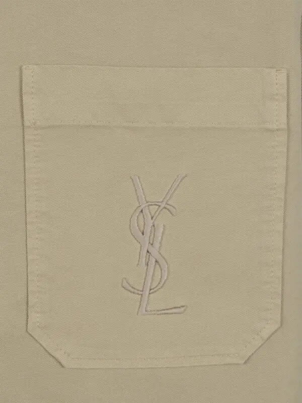 Saint Laurent Cassandre Gabardine Overshirt With Logo