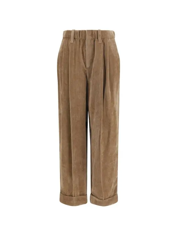 Brunello Cucinelli Pleated Corduroy Trousers - Multicolor