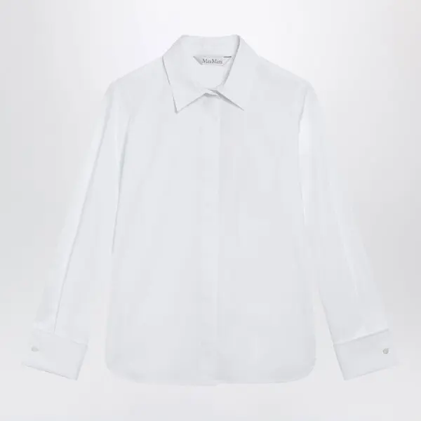 Max Mara Cotton Shirt With Logo - White