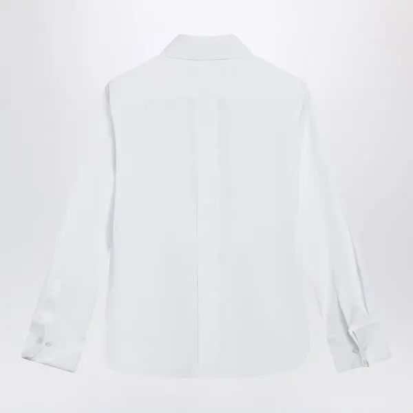 Max Mara Cotton Shirt With Logo - White