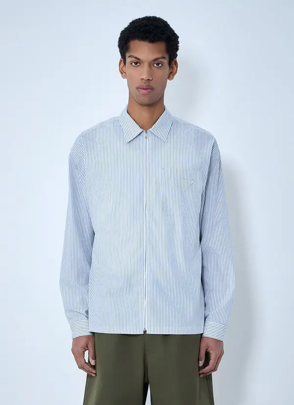 Prada Zip-front Stripe Shirt