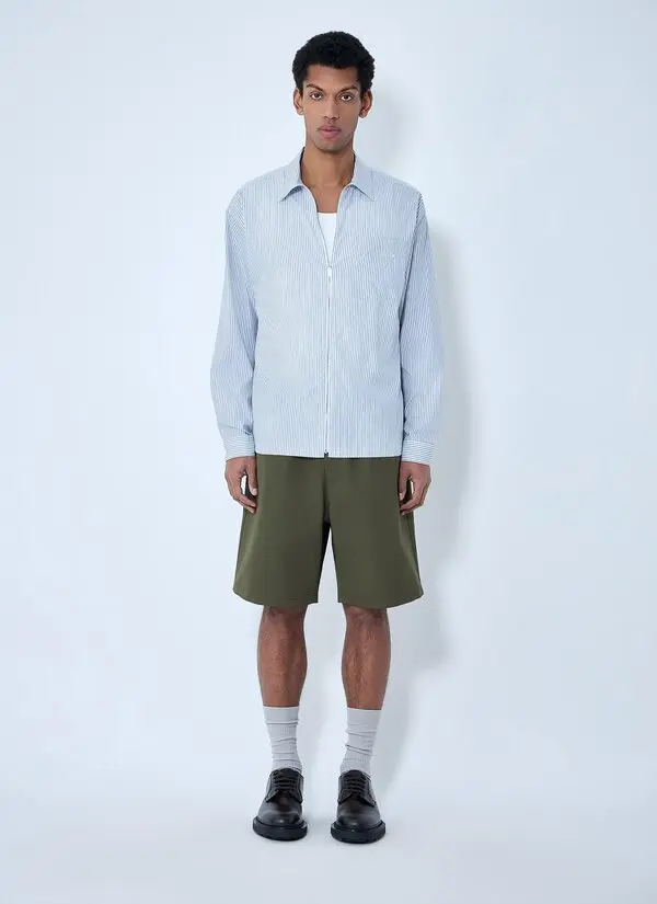 Prada Zip-front Stripe Shirt