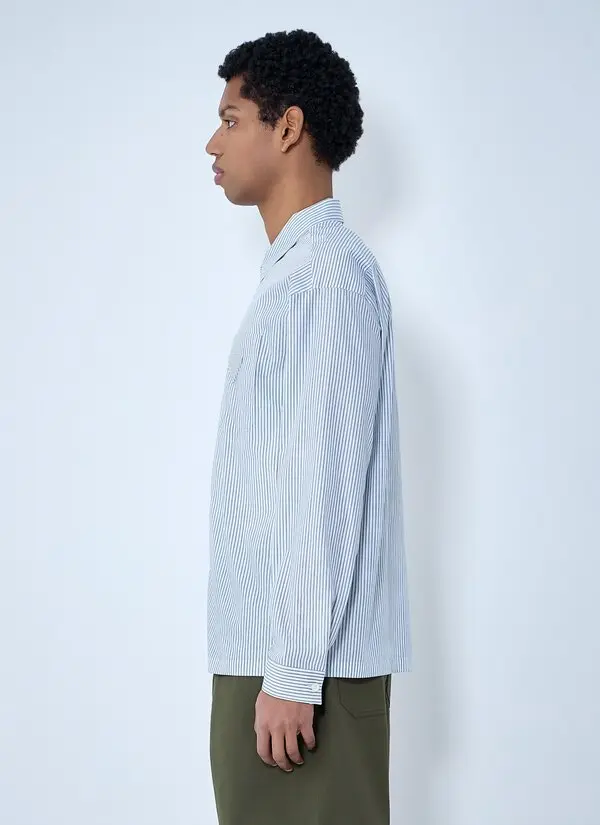 Prada Zip-front Stripe Shirt