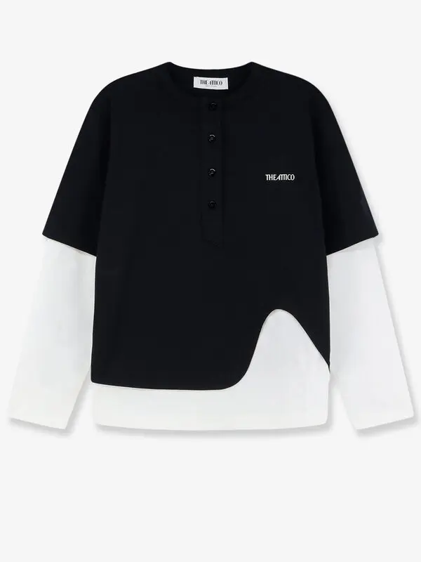 Attico Cotton T-shirt With Embroidered Logo On The Front - Multicolor