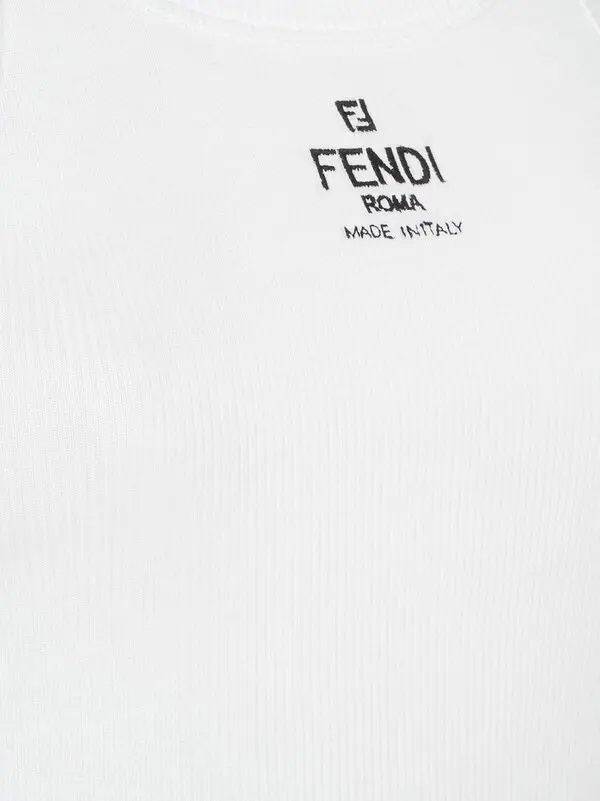 Fendi Ribbed Cotton Tank Top