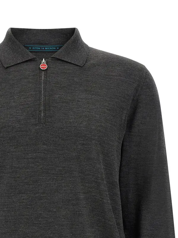 Kiton Wool Polo Shirt 14 Microns