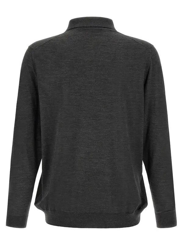 Kiton Wool Polo Shirt 14 Microns - Gray