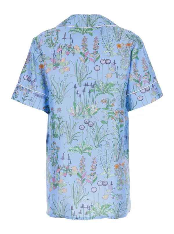 Gucci Silk Floral Print Short Sleeve Shirt - Multicolor